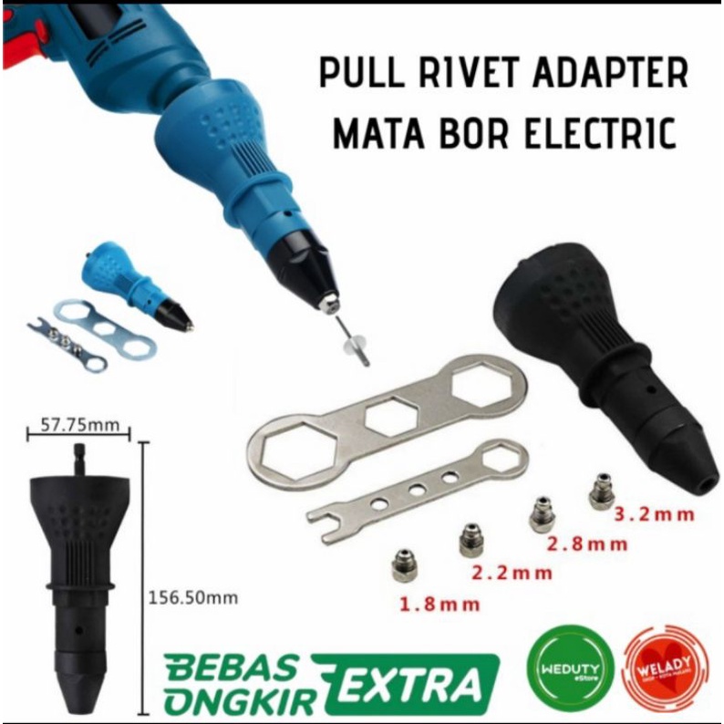 Jual ADAPTER KEPALA PASANG PAKU PULL RIVET OTOMATIS BOR LISTRIK ...