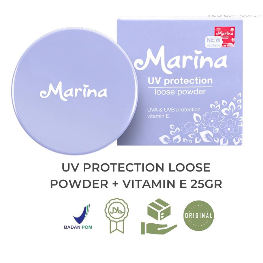 Jual Marina UV Protection Loose Powder + Vitamin E 25g Bedak Tabur ...