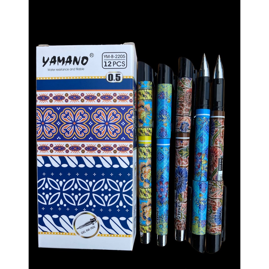 Jual PULPEN GEL PEN YAMANO MOTIF FANCY BATIK 0.5MM (12PCS) | Shopee ...