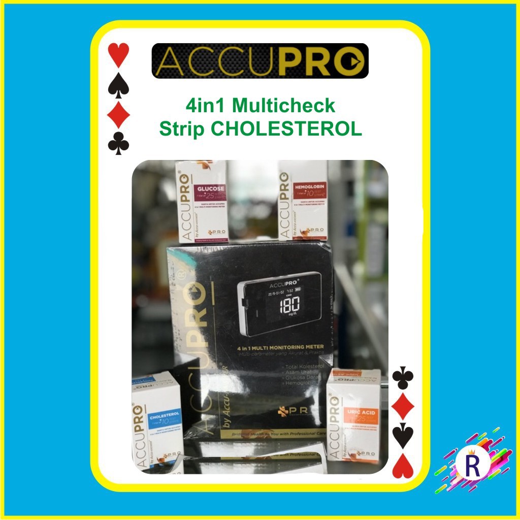 Jual Strip Urid Acid, Cholesterol, Glucose, Hemoglobin ACCUPro 4in1 ...