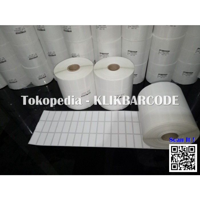 Jual STICKER BARCODE LABEL SEMICOATED 33 x 15MM 3 LINE GAP -CORE 1" ISI ...