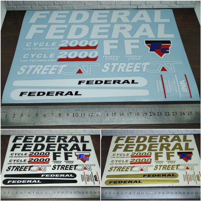 Jual Cutting Sticker Frame Sepeda Federal Panjang 25Cm Bahan Oracal 086 ...