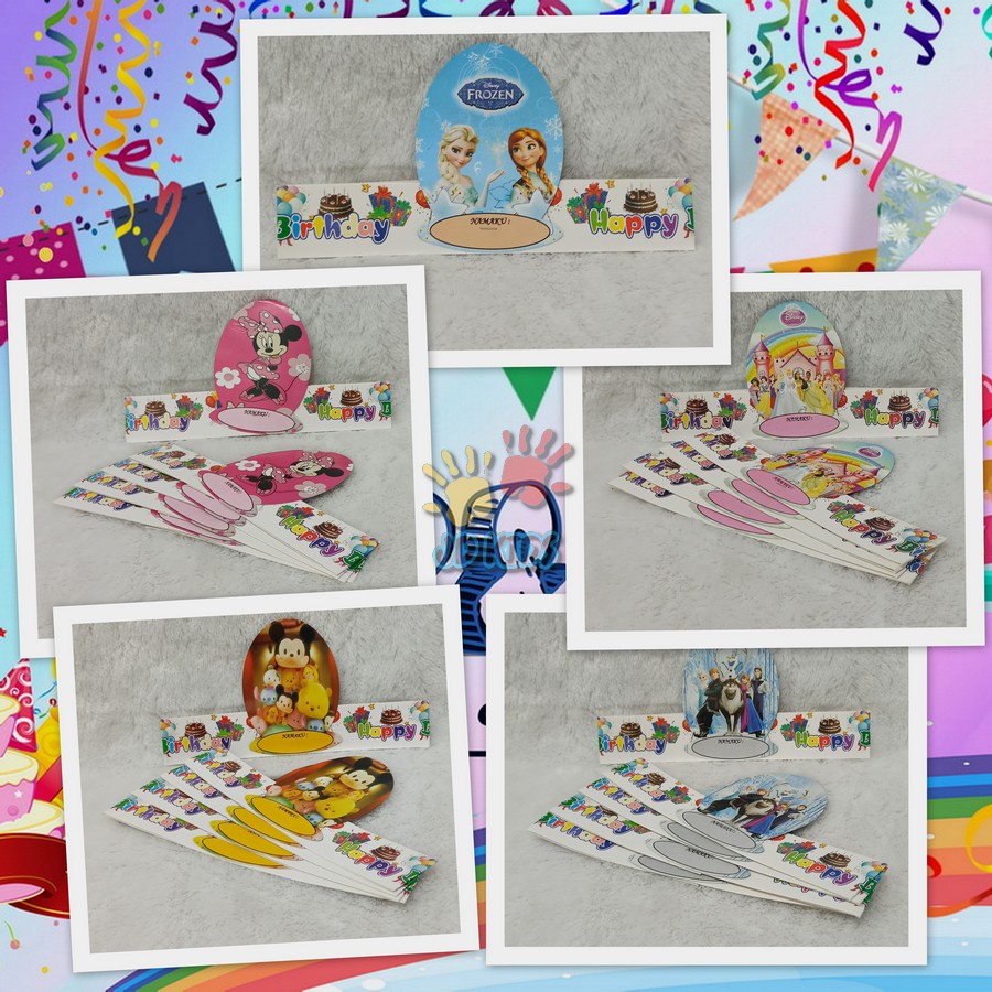 Jual Topi Lingkar Ulang Tahun NEW | FROZEN | PRINCESS | MINNIE | TSUM ...