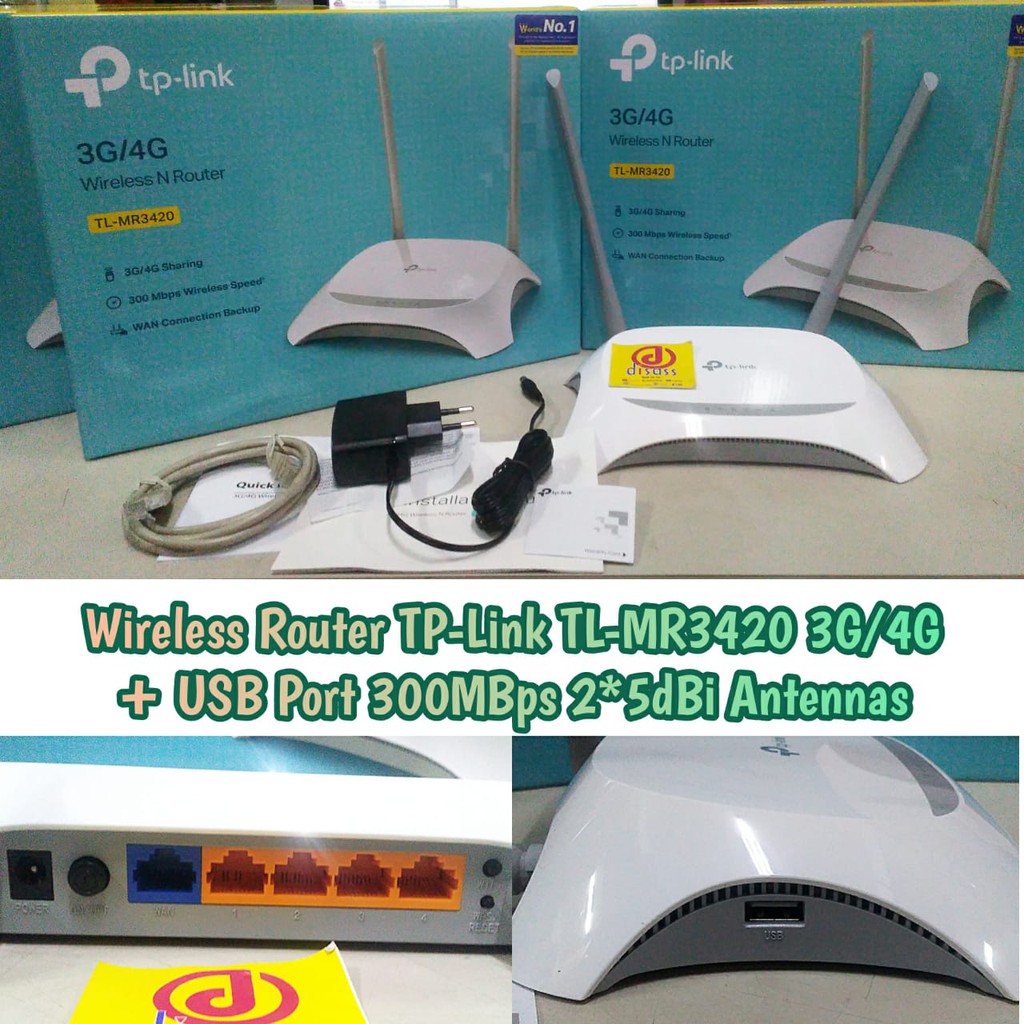 Jual TP-LINK TL-MR 3420 Router 4G/3G USB Modem 2 ANTENA - DISASS JOGJA ...