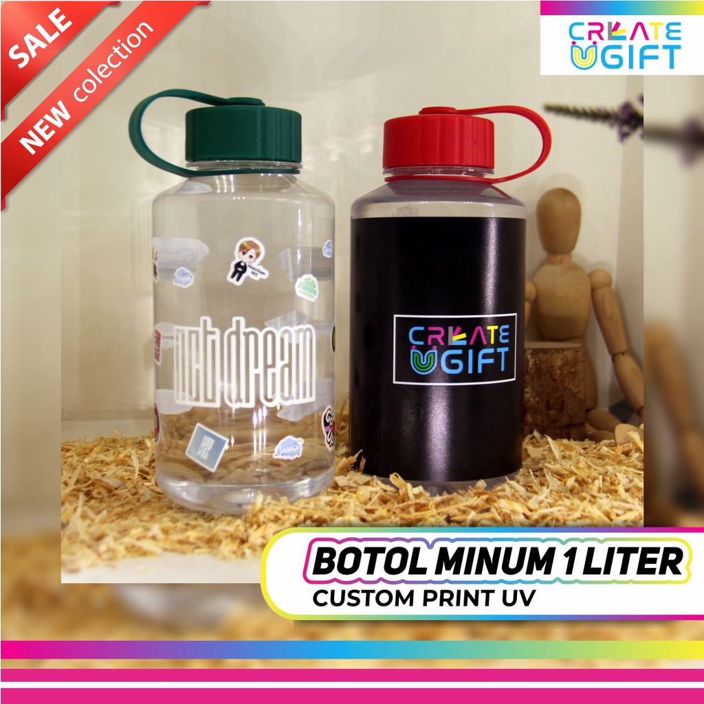 Jual BOTOL MINUM CUSTOM DESIGN CETAK UV CAPACITY 1000ML | Shopee Indonesia