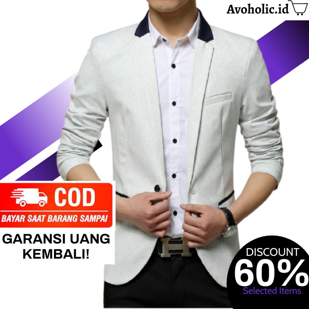 Jual JAS PRIA DEWASA BLAZER PRIA BLEZER SLIMFIT JAS MURAH JAS FORMAL PRIA VARIASI PUTIH | Shopee ...