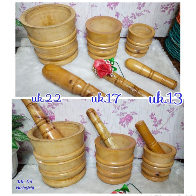 Jual Lumpang/Alu kayu diameter 13,17,&22 cm | Shopee Indonesia