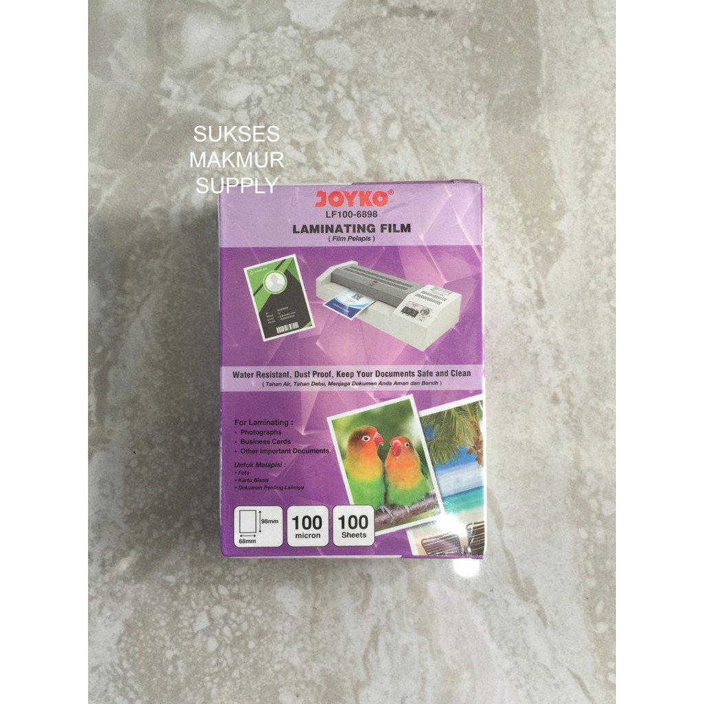Jual Laminating Film Plastik KTP Laminating Joyko LF100-6898 KTP 100 ...