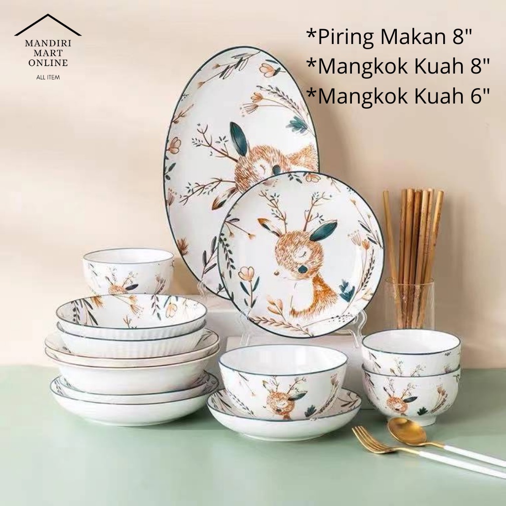 Jual Piring Keramik / Mangkok Keramik / Piring Saji Lauk Tebal Cantik ...