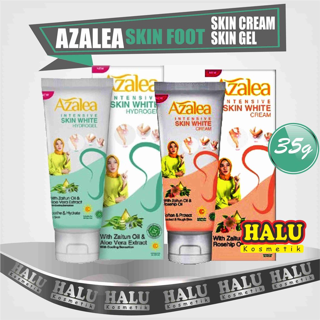 Jual AZALEA FOOT CREAM INTENSIVE WHITE CREAM & HYDROGEL ALOEVERA ...