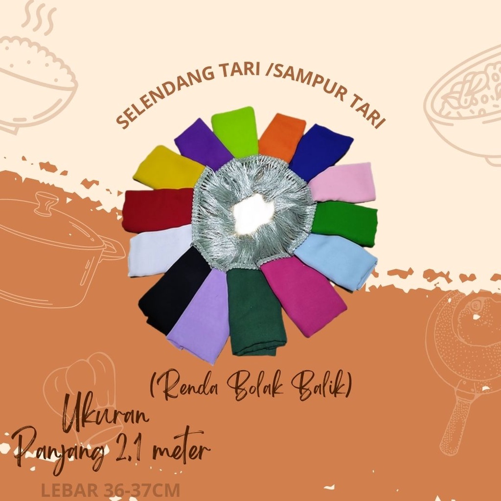 Jual [ TERLARIS ] Selendang Tari /Sampur Tari Renda Rumbai (Renda Bolak ...