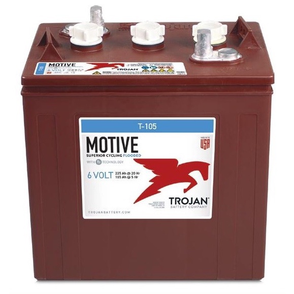 Jual Aki Accu Battery TROJAN T-105 Aki Forklift Solar 6V 225 Ah ...