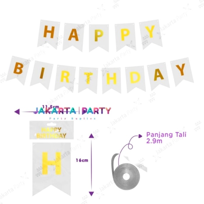 Jual Banner HBD Motif / Bunting Flag Happy Birthday Motif / Banner Flag ...