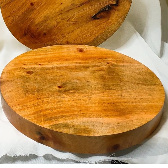 Jual Telenan Kayu / Talenan Daging Kayu Mahoni / Telenan Bulat / Alas ...