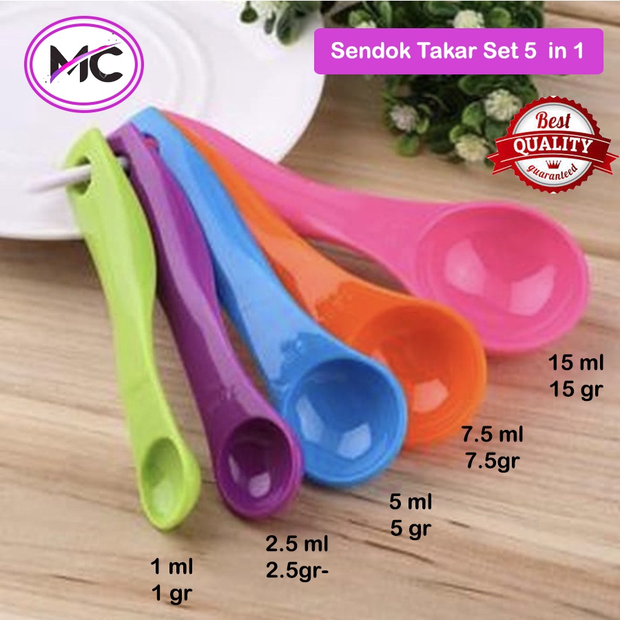 Jual Sendok Takaran Set Sendok Takar 5 in 1 Sendok Gram Susu Kopi Bumbu ...