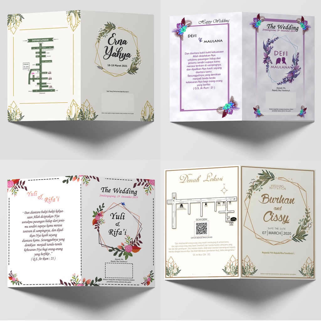 Jual Cetak Undangan Murah / Undangan Rustic flower / Undangan desain ...
