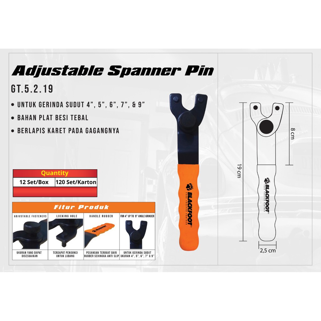 Jual BLACKFOOT Kunci F Pembuka Mata Mesin Gerinda Gurinda Grinder ...