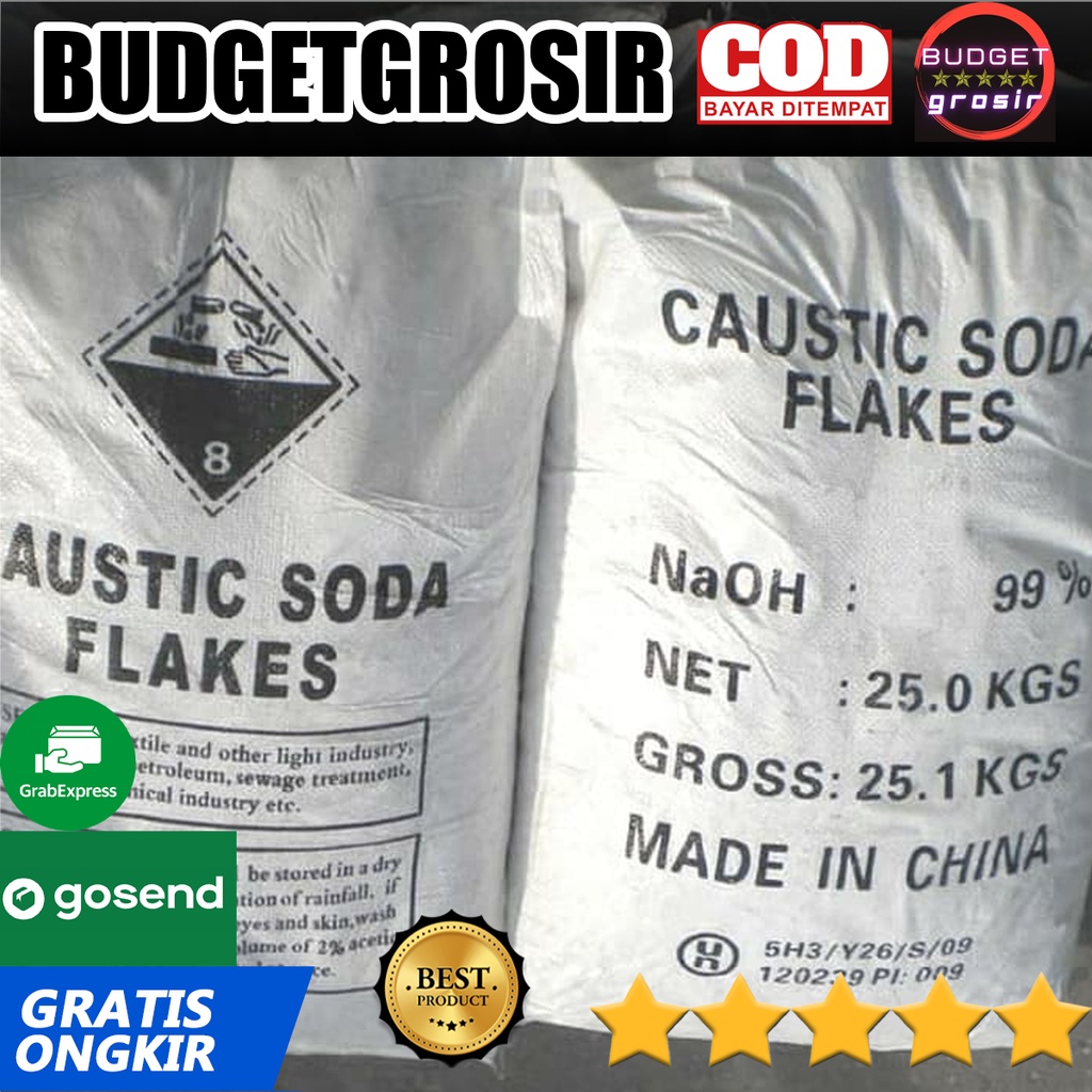 Jual Soda Api isi 25kg CAUSTIC SODA FLAKES 1 Ball 1 Karung | Shopee ...