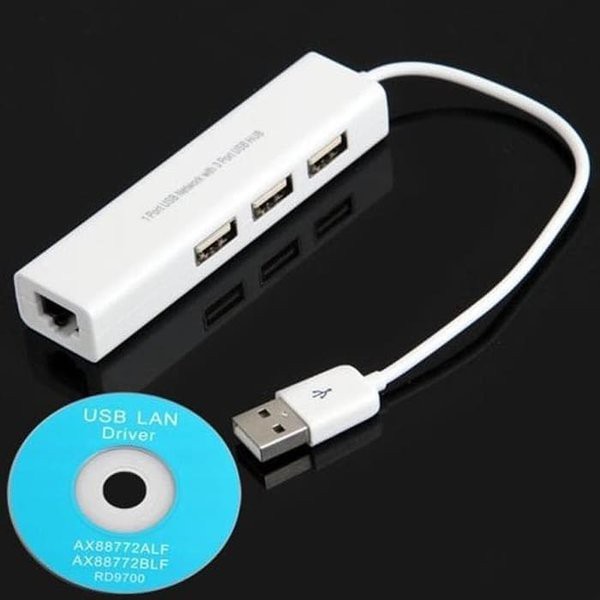 Jual USB To RJ45 Ethernet LAN 3 Ports USB Hub Adapter | Shopee Indonesia