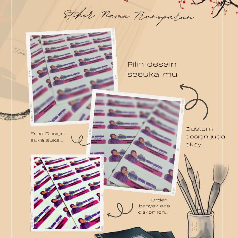 Jual Stiker Nama Transparan | Shopee Indonesia