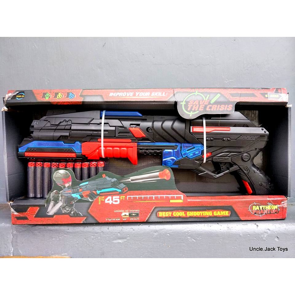 Jual Mainan Anak - Nerf Gun Raytheon Phantom Shotgun - Soft Bullet Gun ...