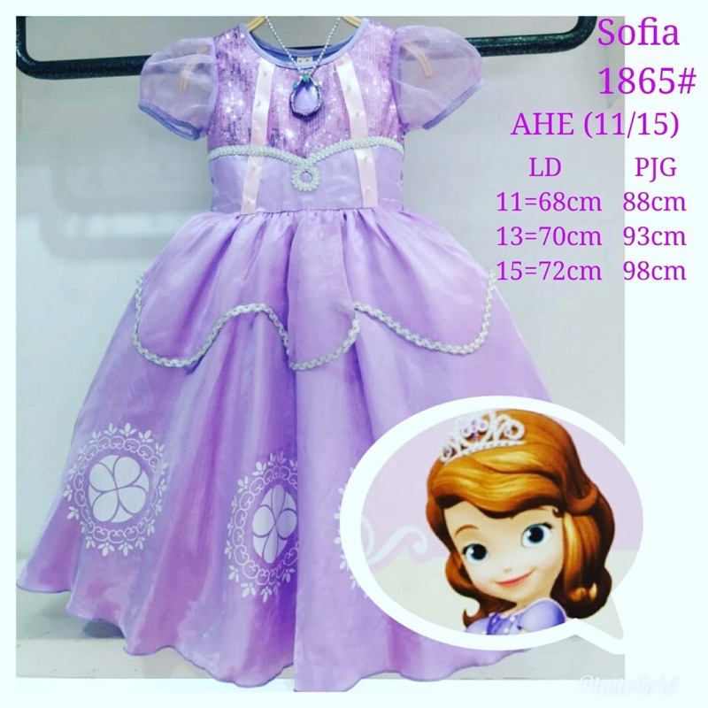 Jual KOSTUM PRINCESS SOFIA UNGU | Shopee Indonesia