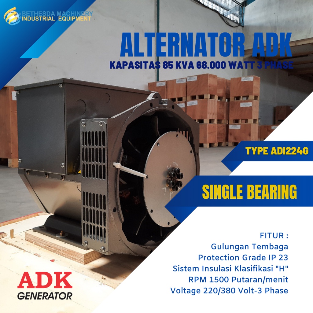 Jual generator / alternator adk 85kVA - SINGLE / DOUBLE BEARING 80 kVA ...