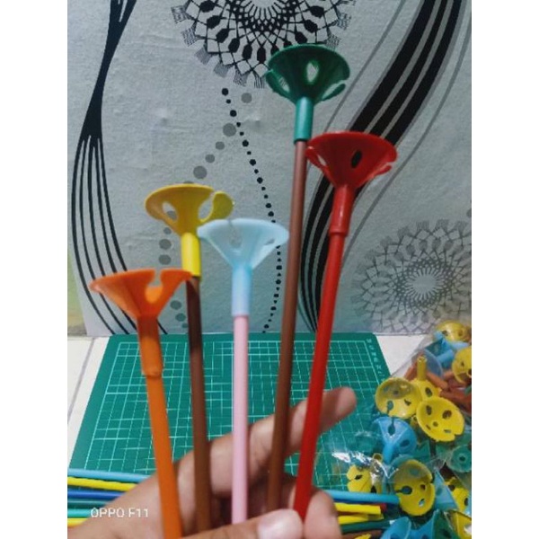 Jual STICK BALON + CUP/TANGKAI BALON/PEGANGAN BALON/STIK BALON Isi 100 ...