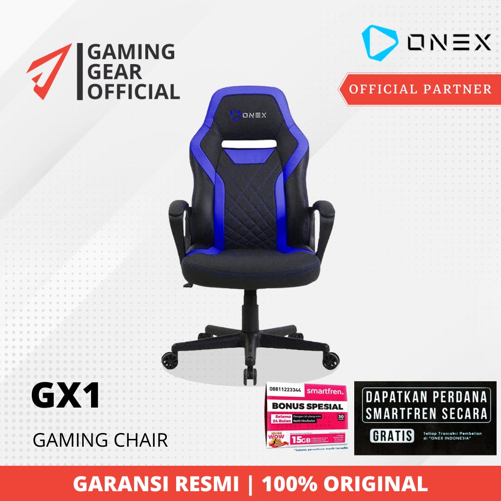 Jual [100% ORI] ONEX GX1 Premium Quality Gaming Chair Kursi - Navy Blue ...