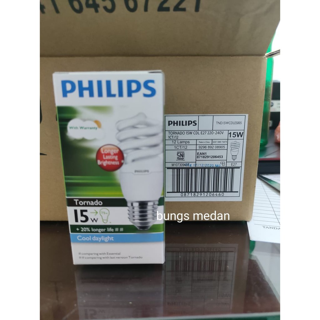 Jual LAMPU SPIRAL TORNADO PHILIPS 15W 15WATT 15 W 15 WATT PUTIH CDL BOHLAM | Shopee Indonesia