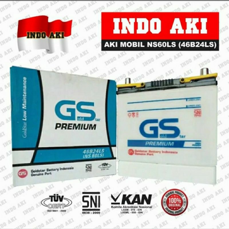 Jual AKI MOBIL NS60LS 46B24LS 12V 45Ah Yaris Vios Innova CRV HRV Civic Accord Odyssey Stream ...