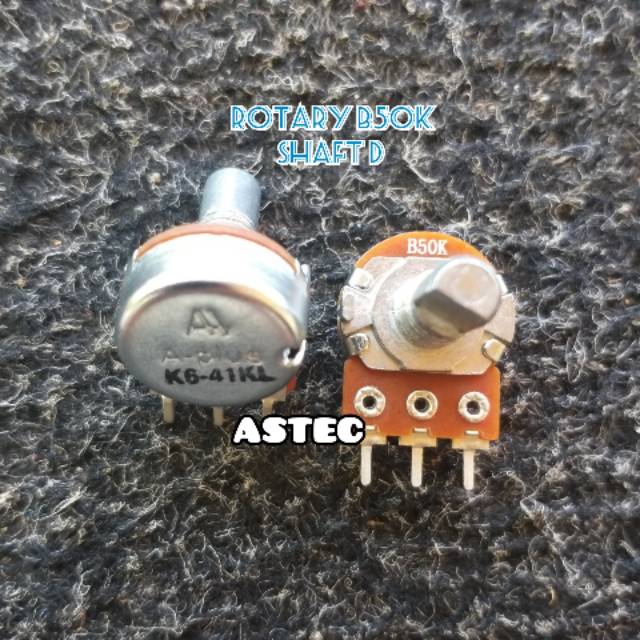 Jual Potensio Rotary Klik B50K Shaft D Setengah Lingkaran | Shopee ...