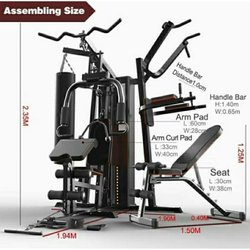 Jual HOME GYM 3 SISI PLUS BANGKU DUMBLE BENCH 808P | Shopee Indonesia