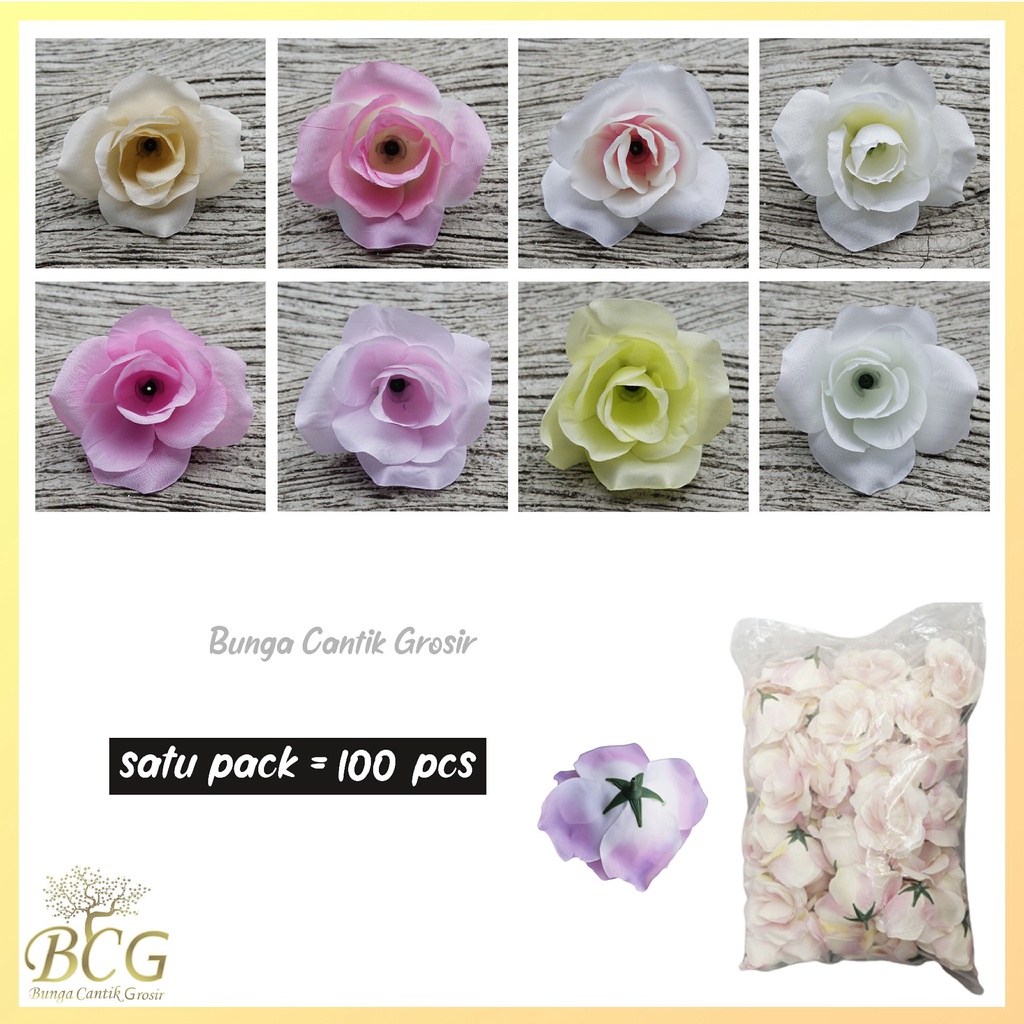 Jual Kuntum Kepala Bunga Mawar Rose Import (1 Pack :100 pcs) Bunga Kuntum Mawar Peony Dekorasi ...