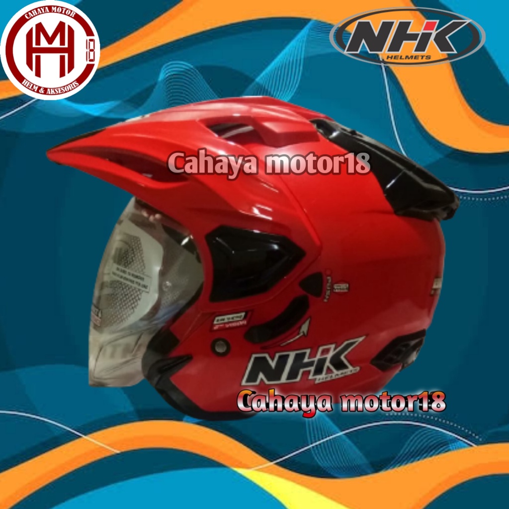 Jual HELM NHK PREDATOR CRYPTON MERAH GLOSSY | NEW DOUBLE VISOR | Shopee ...