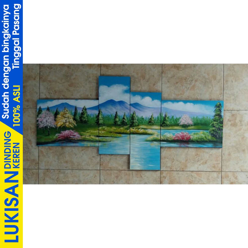 Jual Lukisan panel pemandangan indah 4in1 LUKISAN panel pemandangan ...