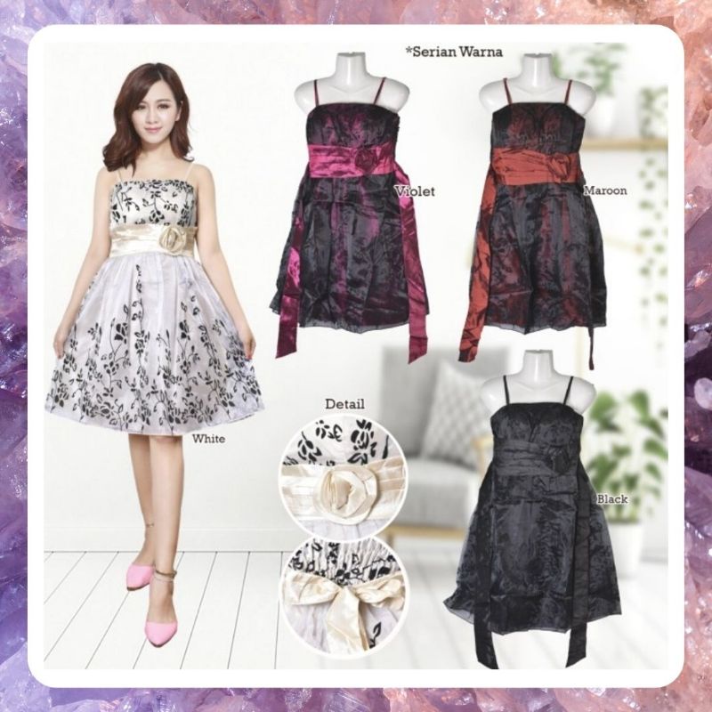 Jual Dress gaun pesta wanita cewek perempuan 4 warna type 1219.1 ...