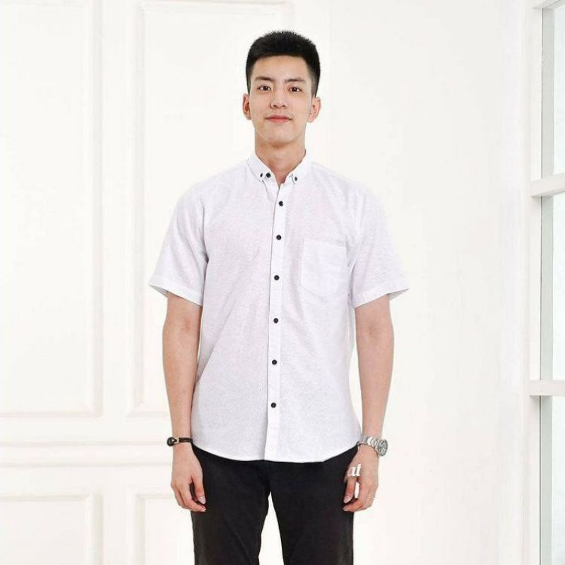 Jual (Free Gift)Kemeja Top Boyi Pria Lengan Pendek Hem Polos Pria ...