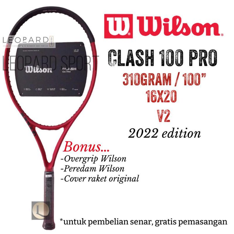 Jual Raket Tenis Wilson Clash V2 100 PRO 310g / Tennis Racket | Shopee ...