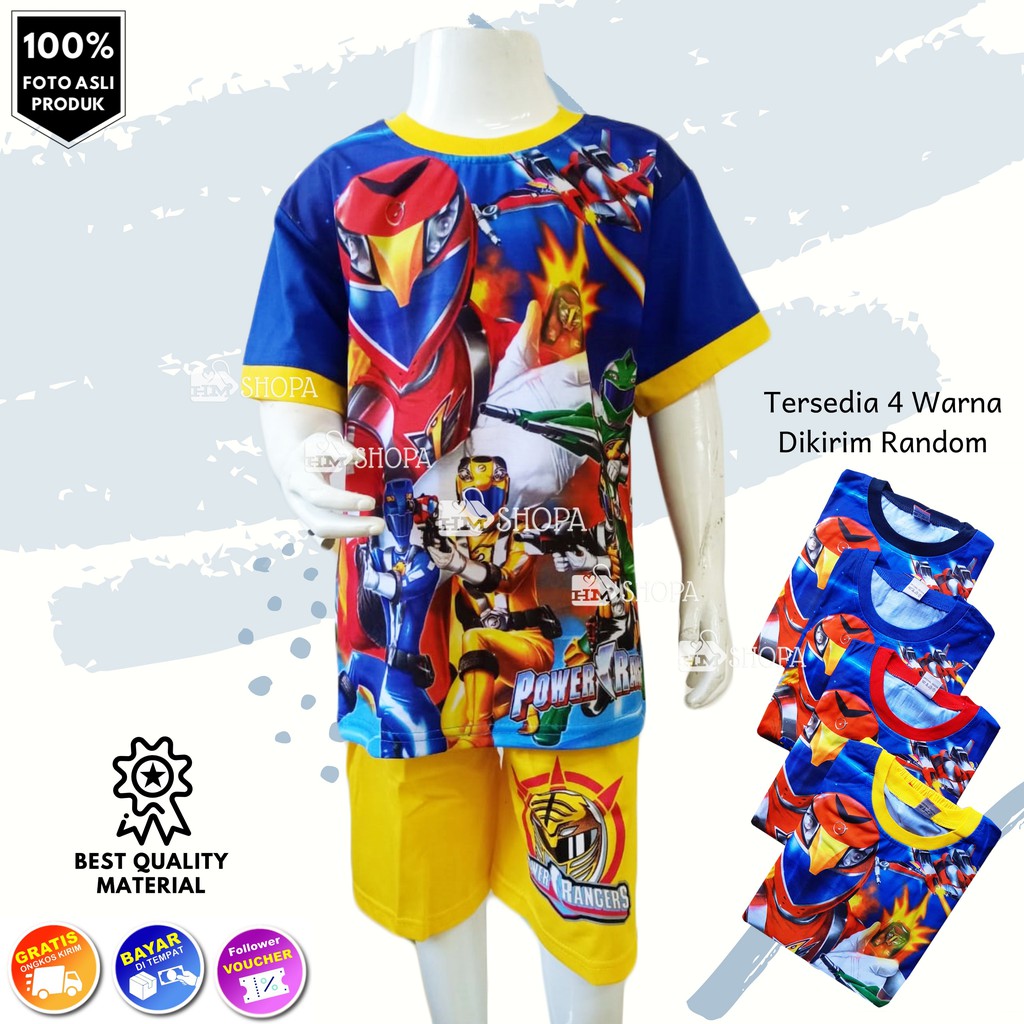 Jual Baju setelan anak laki-laki power rangers fullprint 2-10 tahun ...