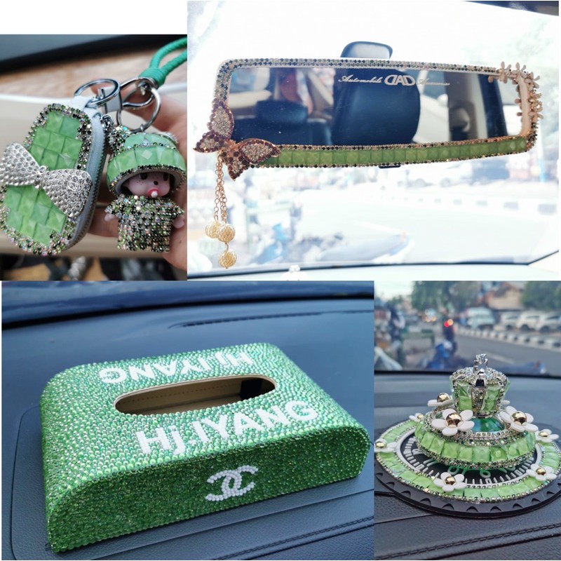 Jual 4 in 1 SET Hijau Green Jade Collection AntiSELIP Dashboard Cabin ...