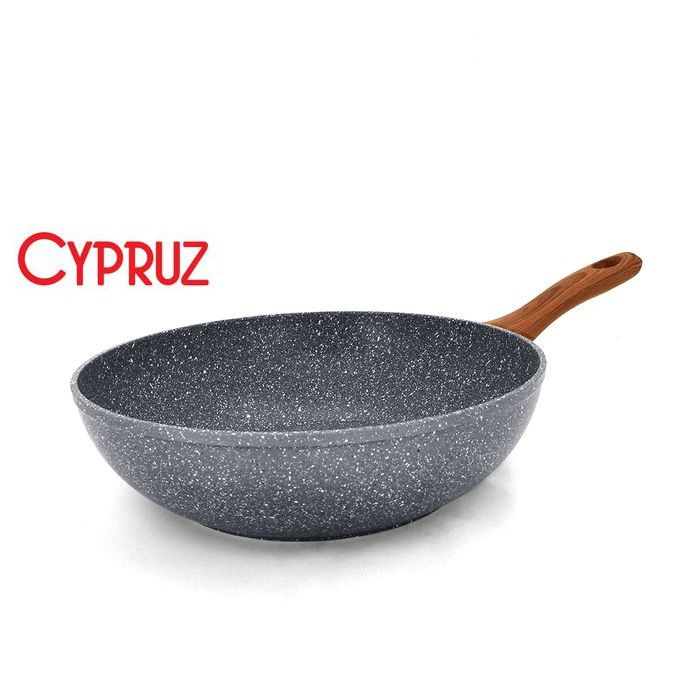 Jual CYPRUZ FP-0644 Deep Fry Wok Ceramic Marble Series 28 cm | Shopee ...