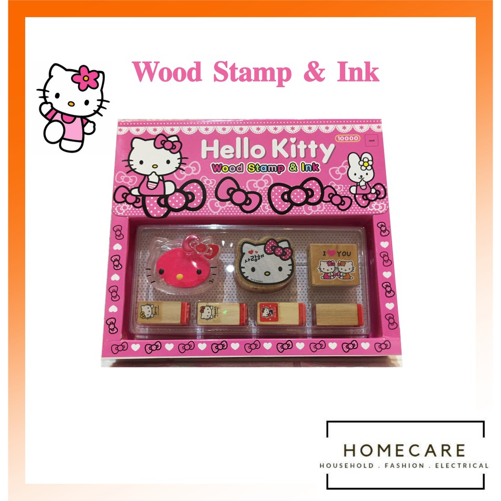 Jual HC Wood Stamp & Ink Hello Kitty / Stempel Kayu & Tinta Hello Kitty ...