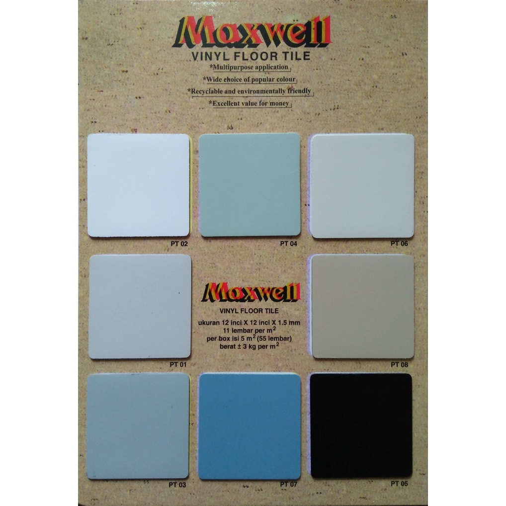 Jual Lantai Vinyl Tile Maxwell uk 30 cm x 30 cm Motif Marmer dan Polos ...