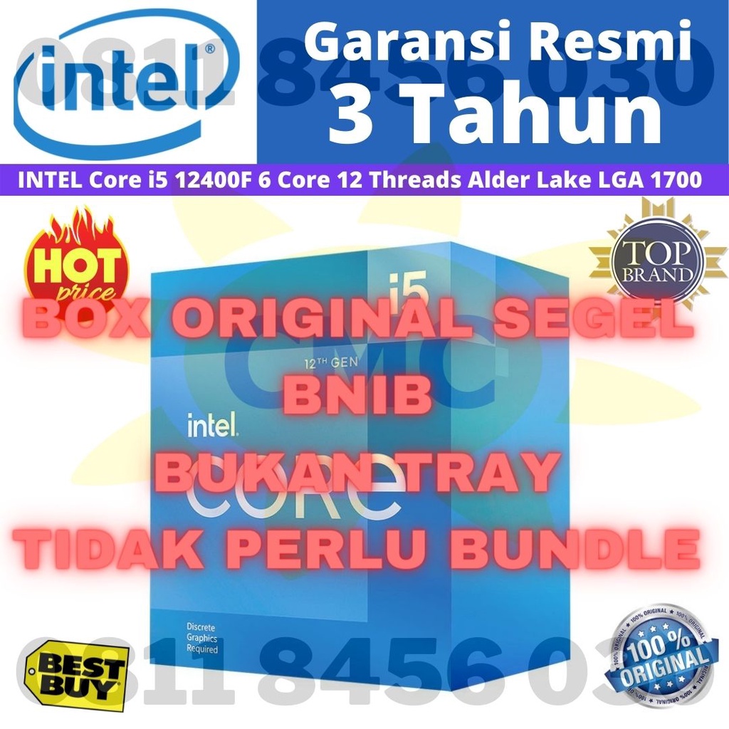 Jual INTEL Core i5 12400F 6 Core 12 Threads Alder Lake LGA1700 | Shopee Indonesia