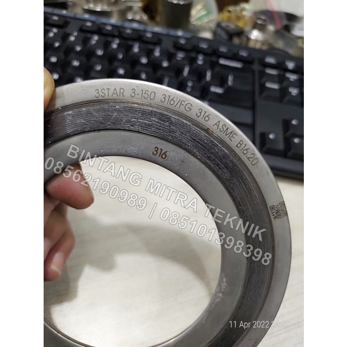 Jual SWG / SPIRAL WOUND GASKET SS316 ANSI #150 DN150 6" | Shopee Indonesia