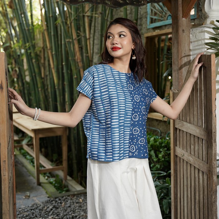 Jual NONA RARA - Karaba Rempah T1647, Baju Batik Kasual Modern | Shopee ...