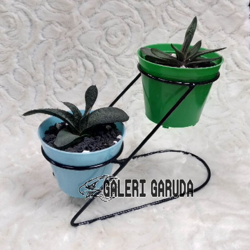 Jual Rak Pot Bunga Isi 2 Hiasan Meja model sudut , Rak Kaktus Sukulen ...