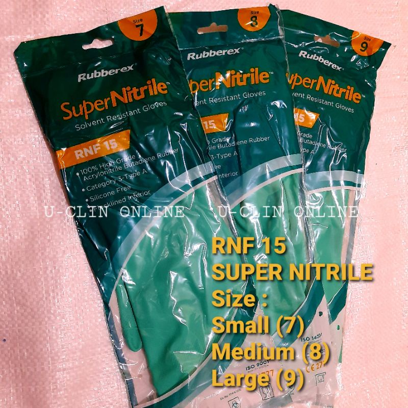 Jual Sarung Tangan Gloves Karet Rubberex Super Nitrile RNF 15 | Shopee ...