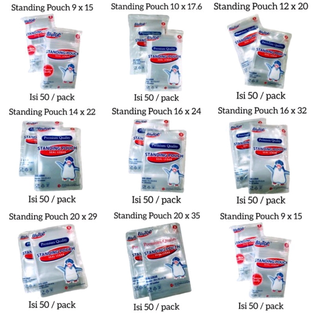Jual Standing Pouch 14x22 Double Seal / Plastik Klip Berdiri / Zipper ...